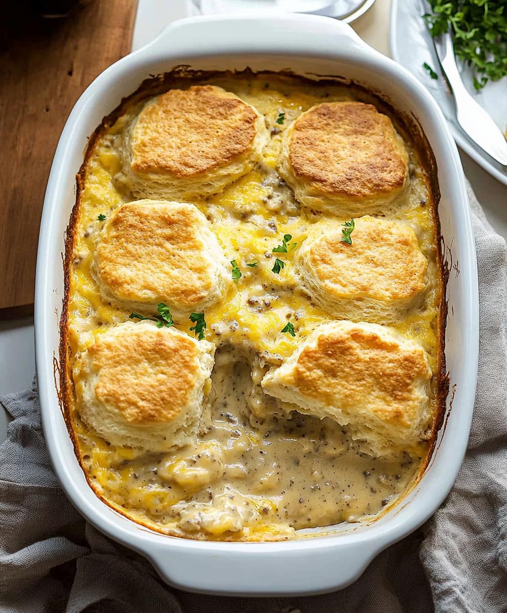 Biscuits And Gravy Breakfast Casserole Recipe - Recipe Essence